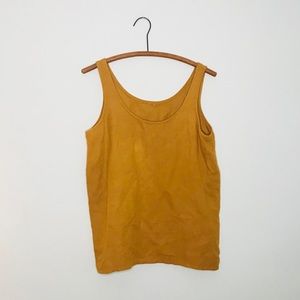 Vintage | Tops | Vintage Retro 9s Mustard Linen Tank Top | Poshmark